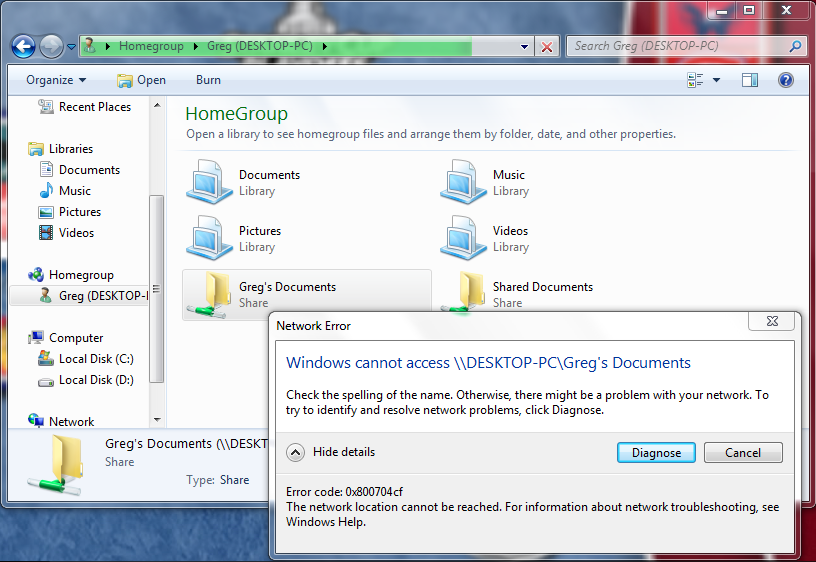 Homegroup Access Problem | Overclock.net