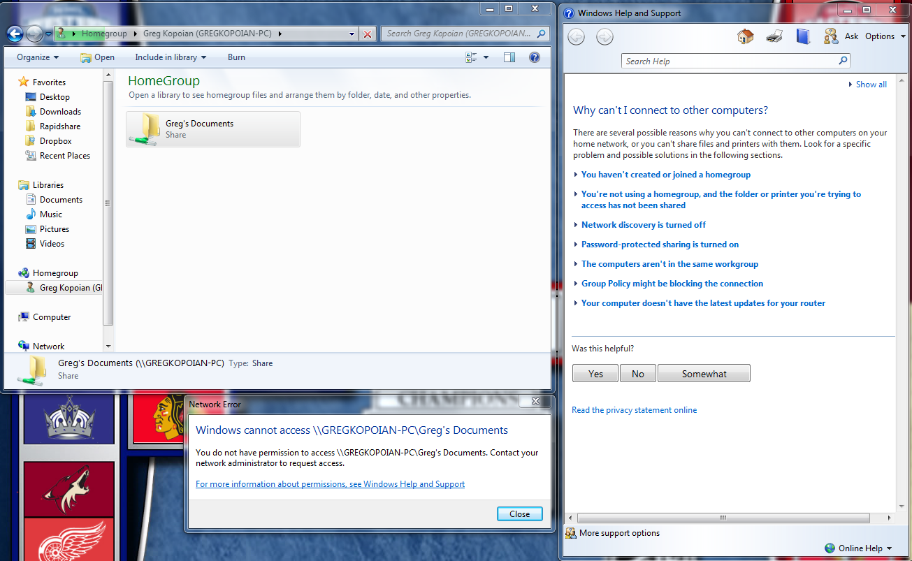 Homegroup Access Problem | Overclock.net