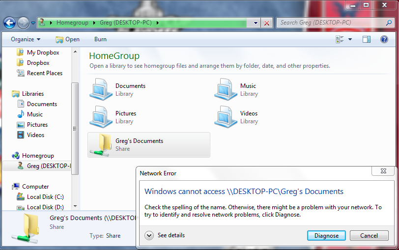 Homegroup Access Problem | Overclock.net